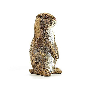 Bellaa Rabbit Statue Curious Cute Standing Bunny Outdoor Garden Patio Lawn Farmhouse Bunnies Figurine Rustic Sculpture 10 inch Home Decor Presents for Mom Gifts for Grandma