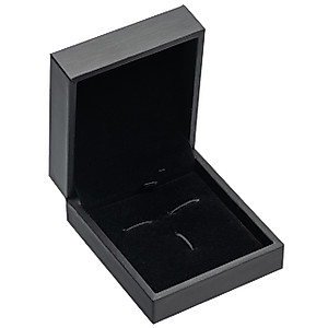 Giftop PU Leather Cufflink Tie Clip Box Cuff Links Storage Gift Box Jewelry Display Case (Black)