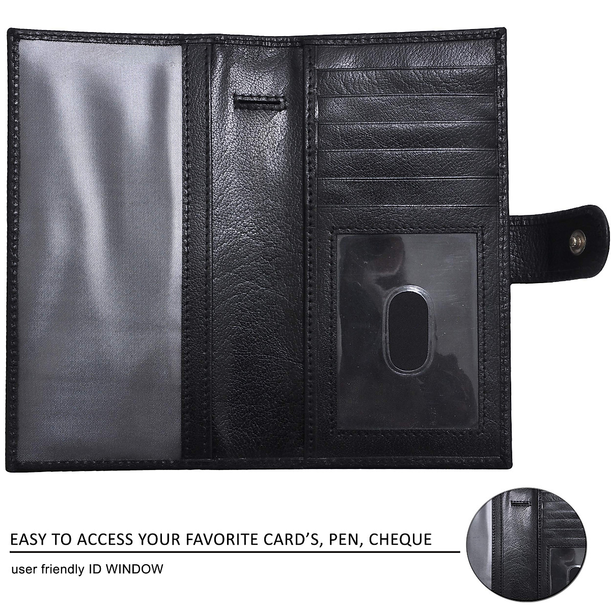 ESTALON Leather Checkbook Cover for Men & Women - Duplicate Checks - RFID Blocking - Slim Wallet with 5 Card Holder Slots - Personal & Business Checks - Standard Register - Gifts for Him, Her