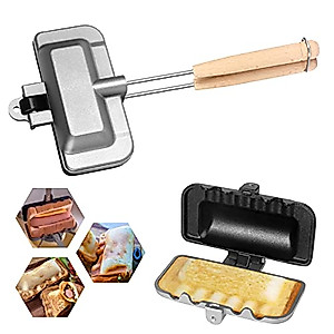 Hot Sandwich Maker, Hot Dog Toaster, Double-Sided Sandwich Baking Pan, Double Sided Frying Pan, Grilled Cheese Maker Nonstick Sandwich Maker Flip Grill Pan for Breakfast Pancakes, Toast, Omelets