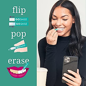 GO Smile Teeth Whitening Stain Erasers, (28 Single-use, applicators), On-The-Go Instant Teeth Cleaning, removes Coffee, red Wine and Tea Residue from Teeth Before Stains Set in, Mint Flavored