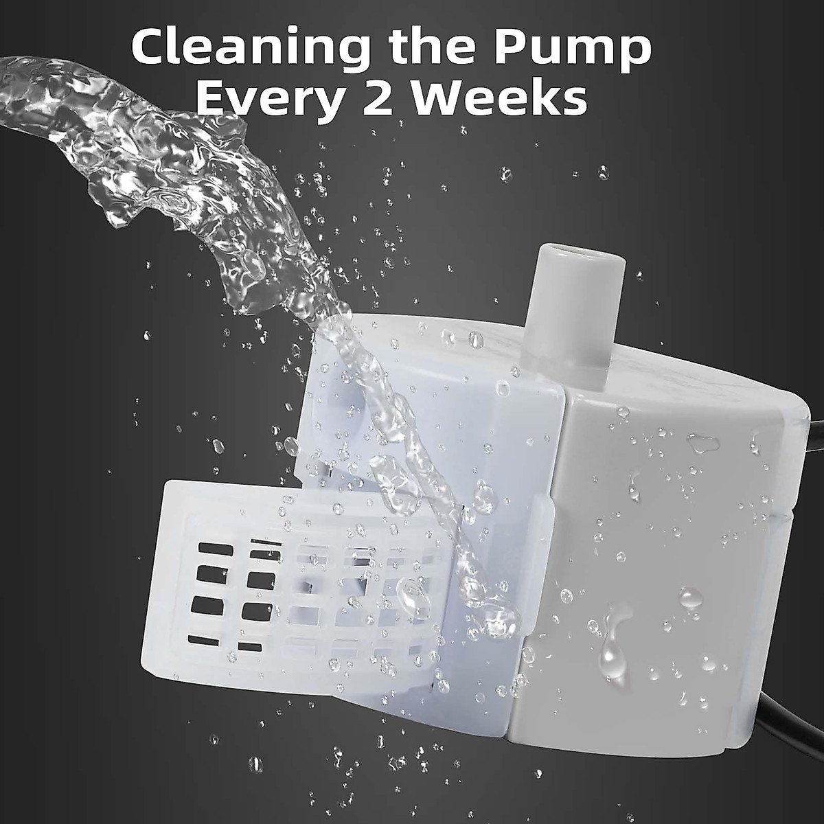 Ultra-Quiet Replacement Pump for Stainless Steel Cat Water Fountains - SMA-800 Motor - Safe and Easy to Clean with Low Voltage DC 5V and USB Cable (Side Suction Pump)