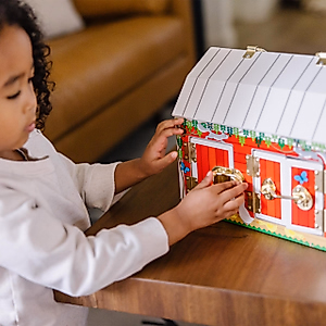 Melissa & Doug Latches Barn Toy - Sensory Activity, Doors And Locks Toy, Farm Animals Learning Toy For Kids Ages 3+