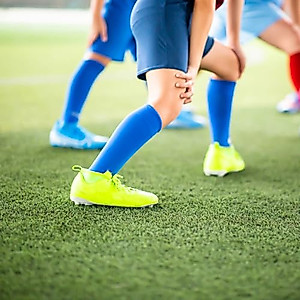 Londkaron Elite Soccer Socks (3 Pairs) Team Sport Knee High Socks for Youth & Adult (Royal/White, Medium)