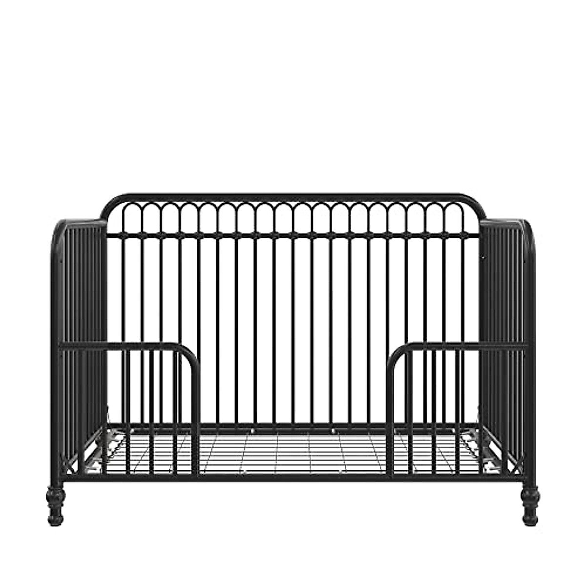 Little Seeds Raven 3-in-1 Convertible Metal Crib, JMPA Certified, Black