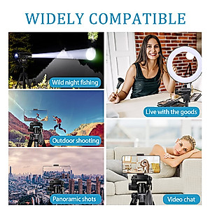 Portable 55-inch Camera Tripod Q111 Lightweight Phone Stand with Phone Holder and Quick Release Plate for DSLR Cameras,Cell Phones,Projector,Webcam,Spotting Scopes Canon EOS Nikon Sony Samsung(Blue)