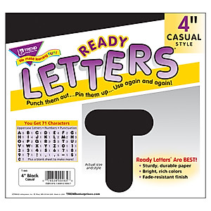 TREND enterprises, Inc. Black 4" Casual Uppercase Ready Letters