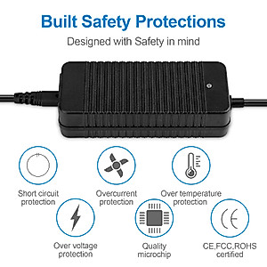 42V 2A Charger Power Adapter DC 1-Prong Connector with 3 Prong 8mm Converter for 36V Li-ion Battery Charger Compatible with Gotrax APEX Cityscape Ebike