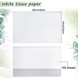 Ltealymy 100 Sheets White Tissue Paper 20"X14" White Tissue Paper for Gift Bags White Tissue Paper Bulk for Baby Showers Weddings Birthday Crafts Decoration