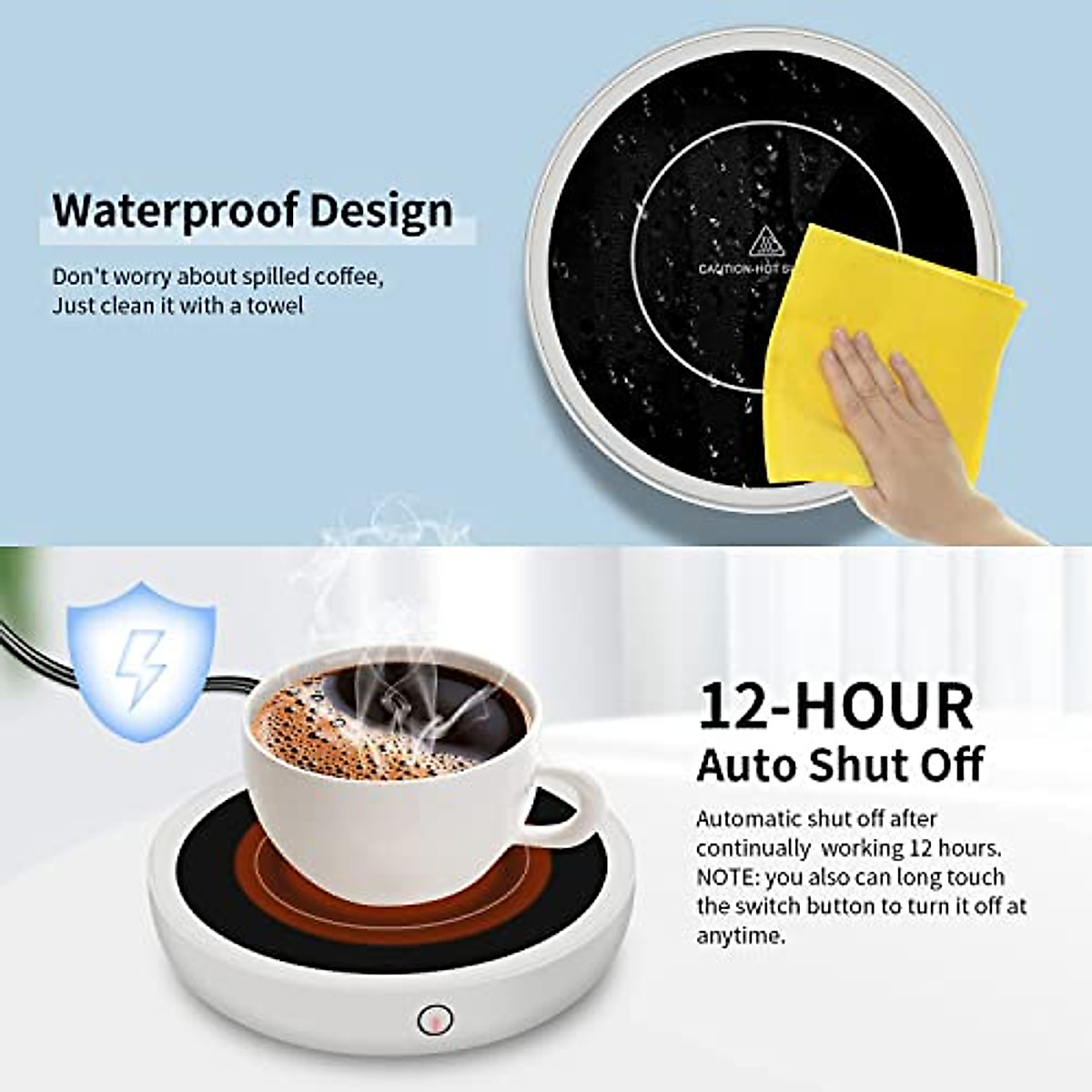 Coffee Mug Warmer, Electric Beverage Warmers for Office Home Desk Use, Smart Cup Warmer Thermostat Coaster for Hot Coffee Tea Espresso Milk