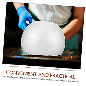 FUNOMOCYA Spherical Cake Mold polystyrene Cake Dummy Cake Rounds Half Ball Cake Dummy Blocks Wedding Ceremony Decorations Multi-Function Cake Model to Rotate White Foam Flat Party Supplies