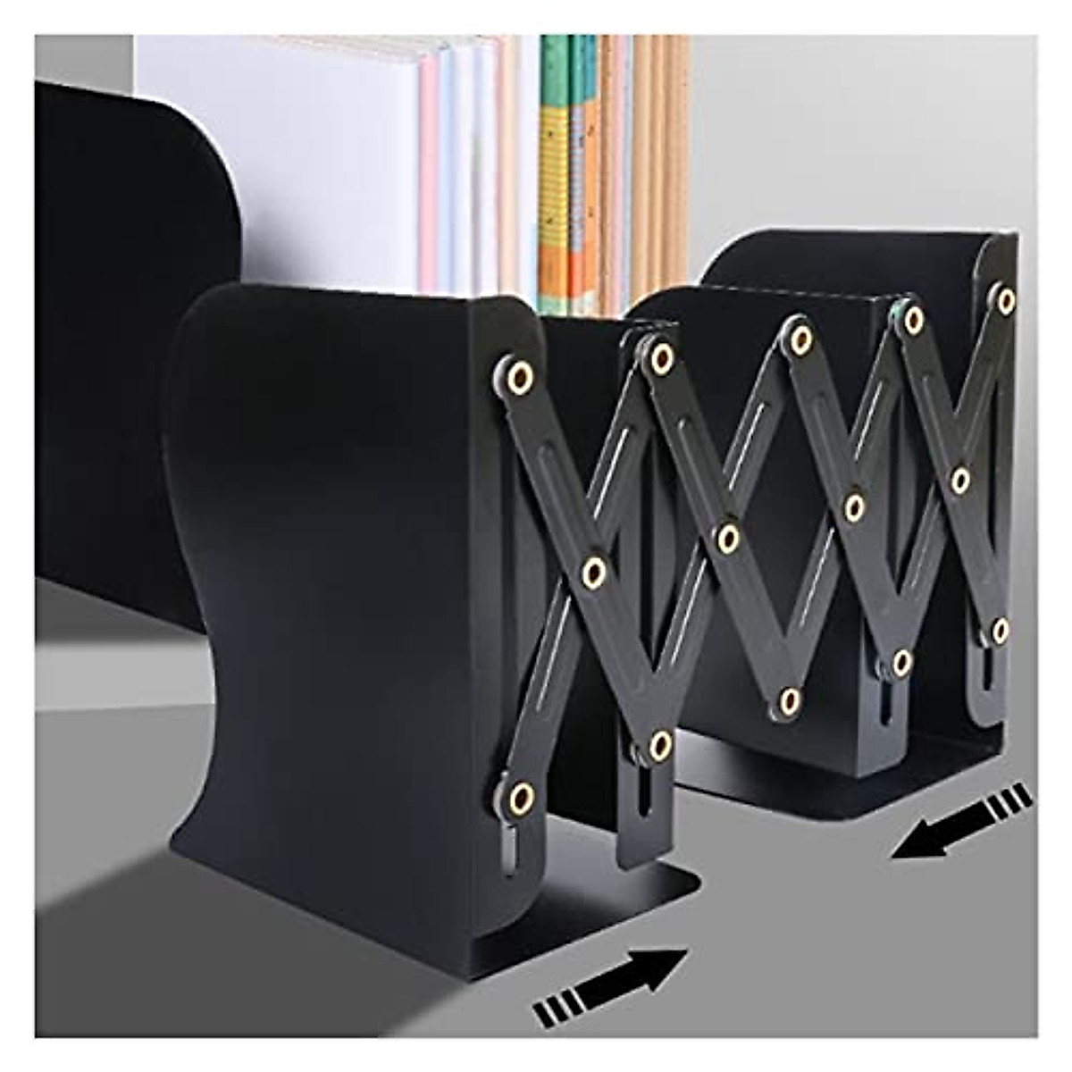 Bookends Extension Adjustable Metal Bookends Heavy Duty Book Desktop File Folder Retractable Stand Bookshelf Rack Holder Bookend bookends