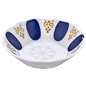 Hakan Traditional Melamine Turkish Teacup Saucers, Authentic Design Tea Glass Plates, Non-Breakable, 6 Pcs, 3.9 in (Blue)