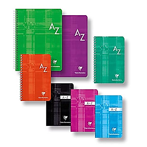 Clairefontaine Wirebound Notebook - Graph w/4 tabs 112 sheets - 8 1/4 x 11 3/4 - Sold Individually (Assorted Cover Color Chosen at Random)