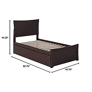 AFI Metro Twin Extra Long Platform Bed with Matching Footboard and Turbo Charger with Urban Bed Drawers in Espresso