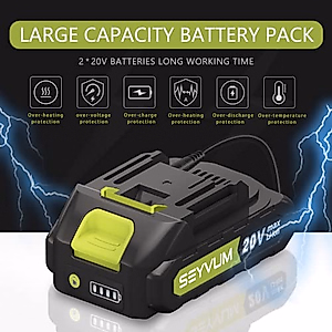 Mini Cordless Chainsaw Kit, SEYVUM Upgraded 6 Inch 2.9Lb One-Hand Handheld Electric Compact Portable Chainsaw, 20V 2.0Ah Rechargeable Battery Powered, for Tree Trimming and Branch Pruning Wood Cutting