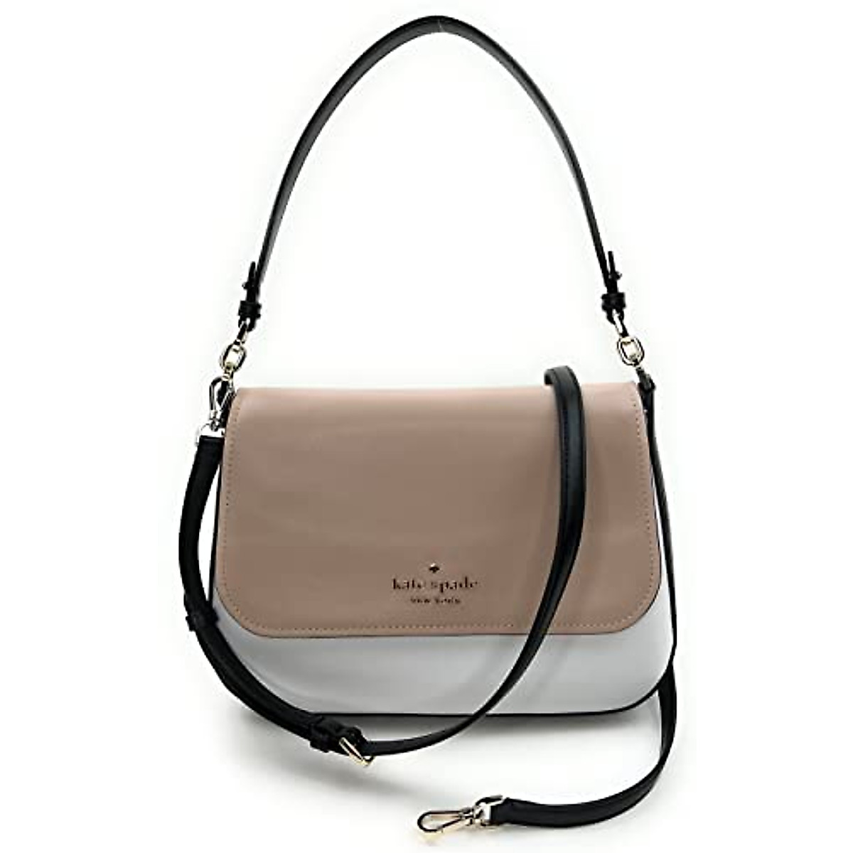 Kate Spade New York Staci Saffiano Leather Flap Shoulder Bag (Warm beige)