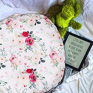 Floral Newborn Lounger Pillow Cover, Lounger Cover for Boys Girls,Pink Flower, Snugly Fit Infant Lounger for Baby, Infant Removable Slipcover, Breathable & Reusable (Lounger Pillow Not Included)