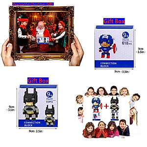 FAIRZOO Superheroes Smart Bricks 2 Boxes – Cap America and Bat Man – Two Gift Boxes in one Package – Totally 1260 Pieces Building Blocks, 3D Puzzle