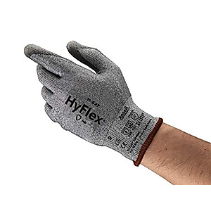 Ansell HyFlex 11-627 Lycra Light Duty Safety Glove with DSM Dyneema Technology, Abrasion/Cut Resistant, Size 10, Gray (Pack of 12 Pair)