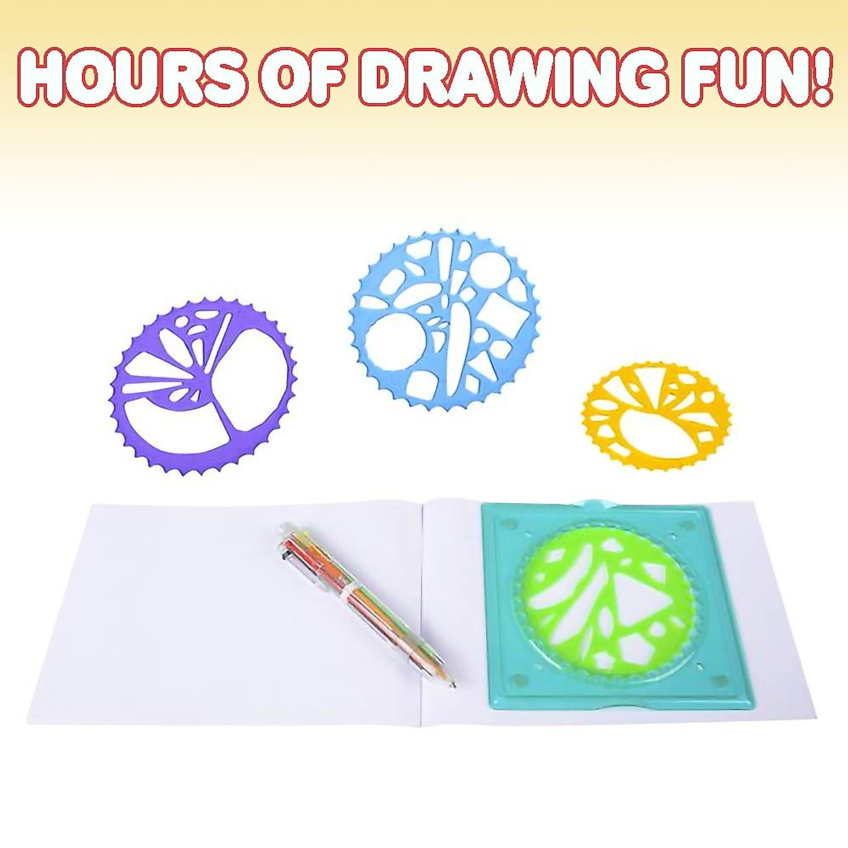 ArtCreativity Spiral Drawing Art Set for Kids - 7 Piece Kit - Includes 6-in-1 Color Pen, Drawing Templates and Sketching Pad - Unique Arts and Craft Supplies - Great Gift for Boys and Girls
