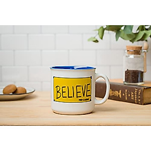 Silver Buffalo Ted Lasso Believe Ceramic Camper-Style Coffee Mug, 20 Ounces