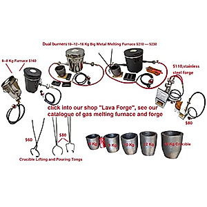 LSMIITTH Propane Gas Forge Furnace Burner, High Pressure Cast-Iron Burner Head, Burner Assembly Flame Control System, Propane Burner Replacement, Blacksmith Knife Making