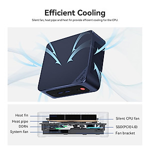 Beelink Mini PC, SEi12 Mini Computers Intel i7-12650H(Up to 4.7GHz) 10C/16T, Micro PC 32GB DDR4 RAM 500GB M.2 NVMe SSD, Desktop Computer Supports 4K@60Hz/Dual HDMI/WiFi6/BT5.2/Gigabit Ethernet/HTPC