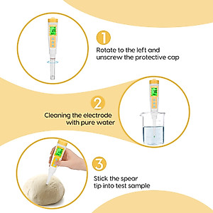 YINMIK Digital pH Meter for Food, pH Probe for Sourdough and Bread Dough, Checking The pH of Fermenting Sausages and Salami, Waterproof pH Tester for Solid and Liquid Soft Soil Sample
