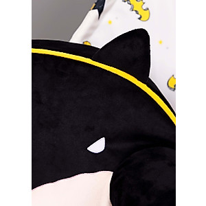 Fun Costumes Batman Face Chair Lounger Seat, DC Comics Iconic Black Comfy Soft Plush Seat Standard