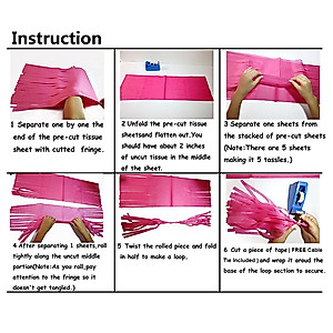 Aonor Tassel Garland, Tissue Paper Tassels Banner for Graduation Party Decorations, Thanksgiving, First Birthday Party Decorations, 20 pcs DIY Kits (Orange+Metallic Gold+Tan+Ivory)