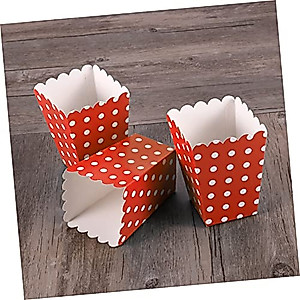 SAFIGLE 24pcs Popcorn Boxes Disposable Containers Party Decoration Supplies Dot Design Snack Box Paper Popcorn Buckets Chicken Popcorn Box Foldable Party Popcorn Cups