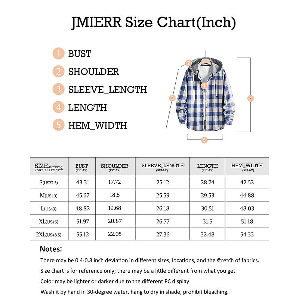 JMIERR Flannel Hoodies for Men Casual Button Down Plaid Long Sleeve Lightweight Winter Shirts Jackets,US 46 (XL),0Red