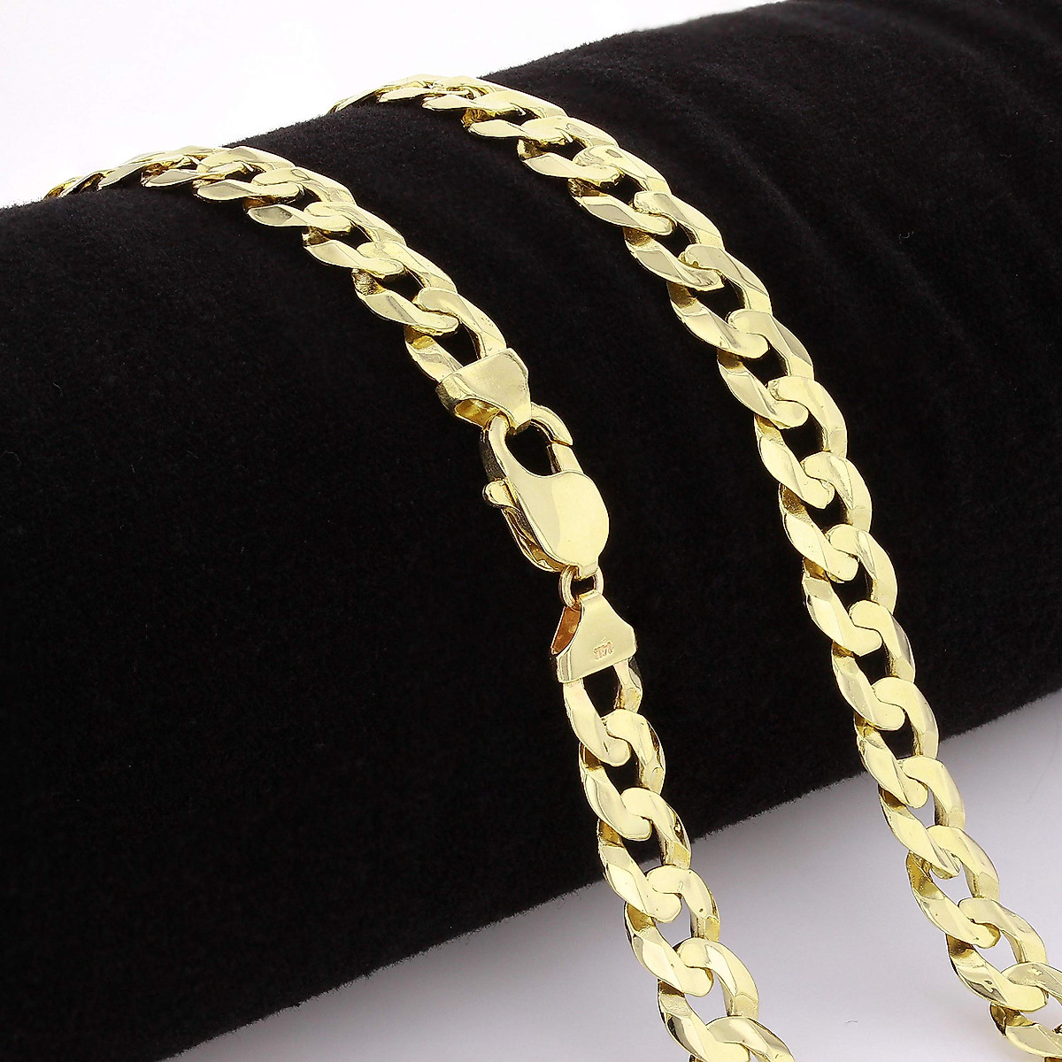 14K Real Genuine Solid Gold 9MM Extra Wide Flat Cuban Link Chain, Made in California,8"