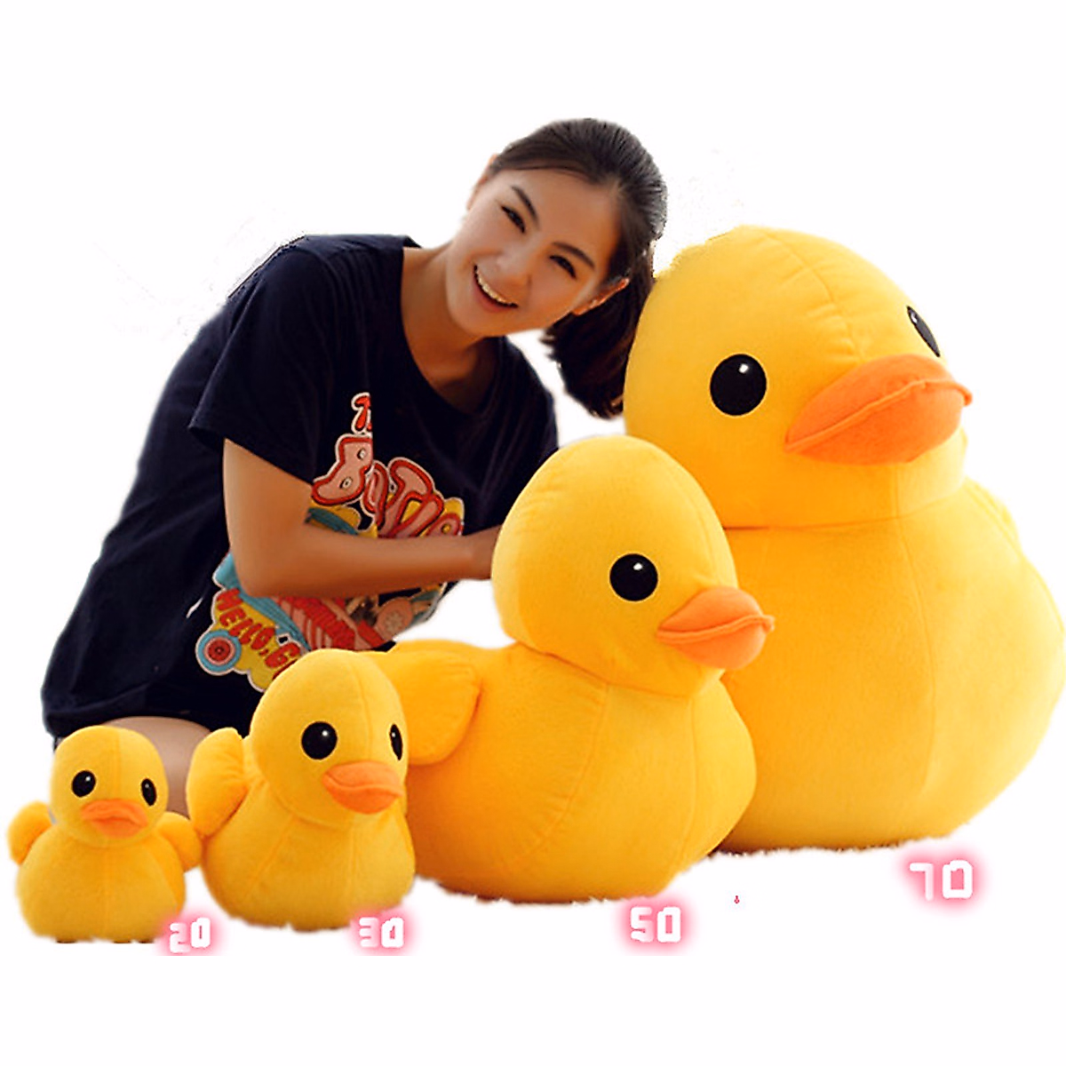 Bansusu 30CM Plush Yellow Duck Soft Stuffed Animal Toy Sofa Decoration for Kids Birthday