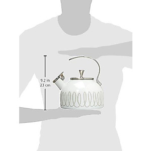 Kate Spade New York 886301 Charlotte Street Gray Metal Kettle, Grey, 2.5 qt (2.4 L)