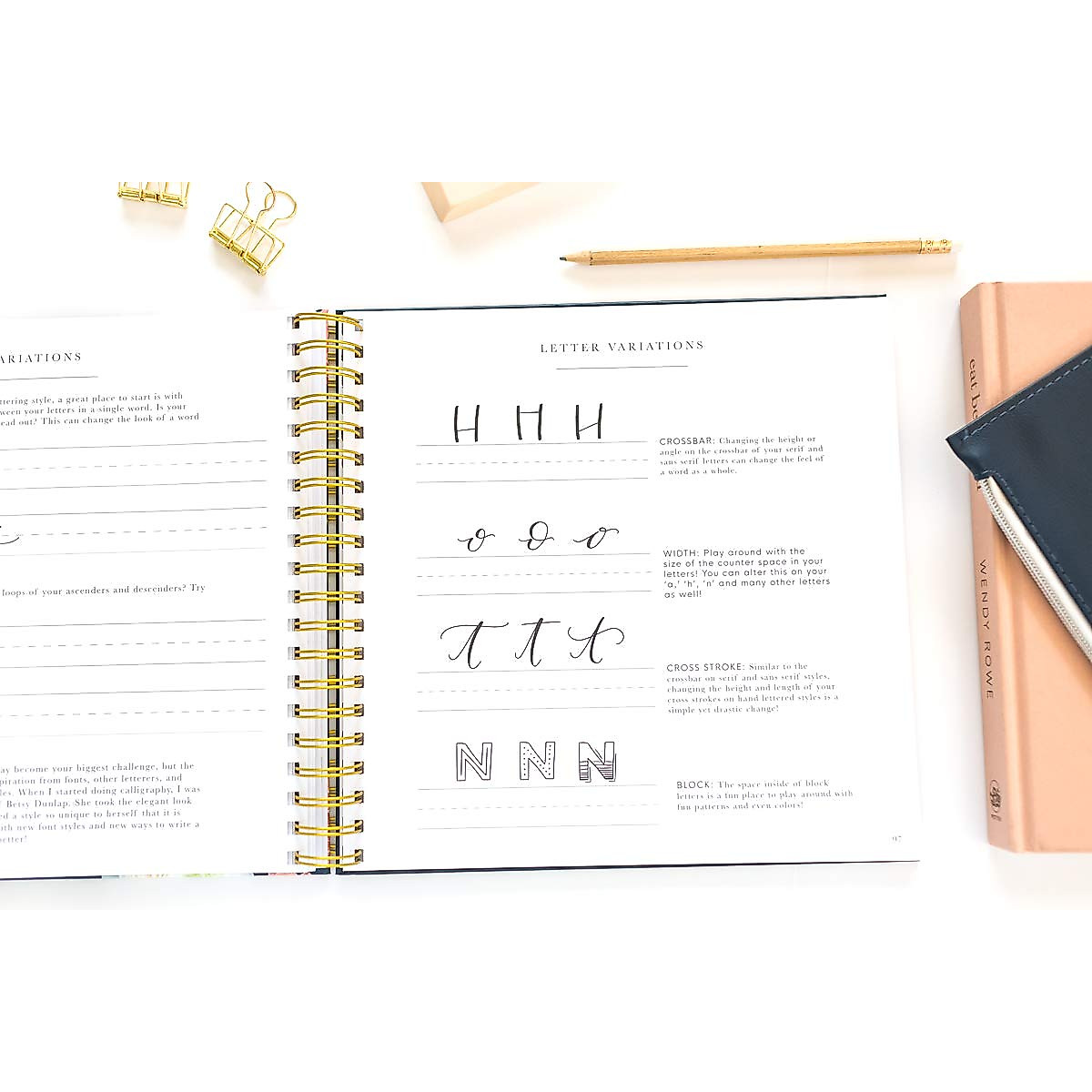 Pretty Simple Lettering: A Step-by-Step Hand Lettering and Modern Calligraphy Workbook for Beginners (Premium Spiral-Bound Hardcover)