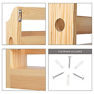 Wall Mount Entryway Mail Envelope Organizer, Letter & Newspaper Storage，Home Decorative Floating Shelf, Wooden