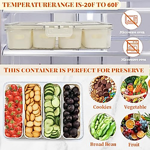Fruit Storage Containers for Fridge with Removable Colander, Airtight Food Storage Containers with Lids, Plastic Divided Fresh Produce Saver for Vegetable Fruit Lettuce Meat Fish Salad Freezer Safe