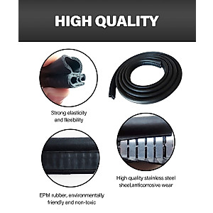 ESEWALAS 10FT/20FT Universal Automotive Door Seal Strip,U-Shape Car Door Rubber Seal Strip Trim Seal with Side Bulb,Self-Adhesive Car Weather Stripping Seal Strip,Home Applications (20Ft)