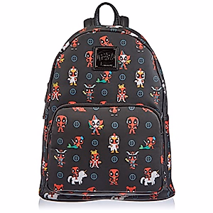 Loungefly POP Marvel Deadpool 30th Anniversay All Over Print Womens Double Strap Shoulder Bag Purse