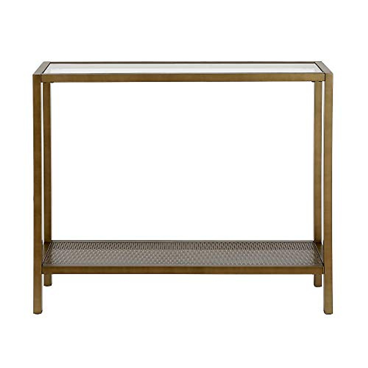 Henn&Hart 36" Wide Rectangular Console Table in Brass, Entryway Table, Accent Table for Living Room, Hallway
