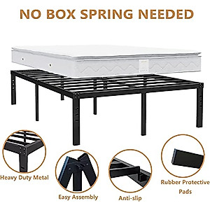 Artimorany Full Size Bed Frame, 18 Inch Mattress Foundation, Heavy Duty Steel Slats Support Platform with Underbed Storage, Easy Assembly, Non Squeak, Black
