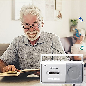 Gelielim Cassette Player Boombox, Portable AM/FM Radio Stereo, Cassette Tape Player Recorder with Big Speaker and Earphone Jack, Battery Operated or AC Powered Tape Recorder Cassette Player