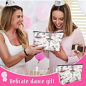 Gerrii 6 Dance Makeup Bag Dancer Cosmetic Bags Recitals Dance Team Gifts Ballet Toiletry Zipper Pouch Portable Ballerina Travel Case Accessories for Women Girl Dance Lover Dance Team(Classic)