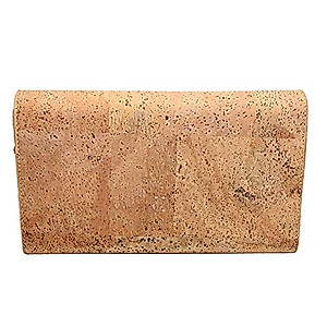 boshiho Natural Cork Crossbody Bag, Women Vegan Handbag Cork Clutch Wallet (Beige)