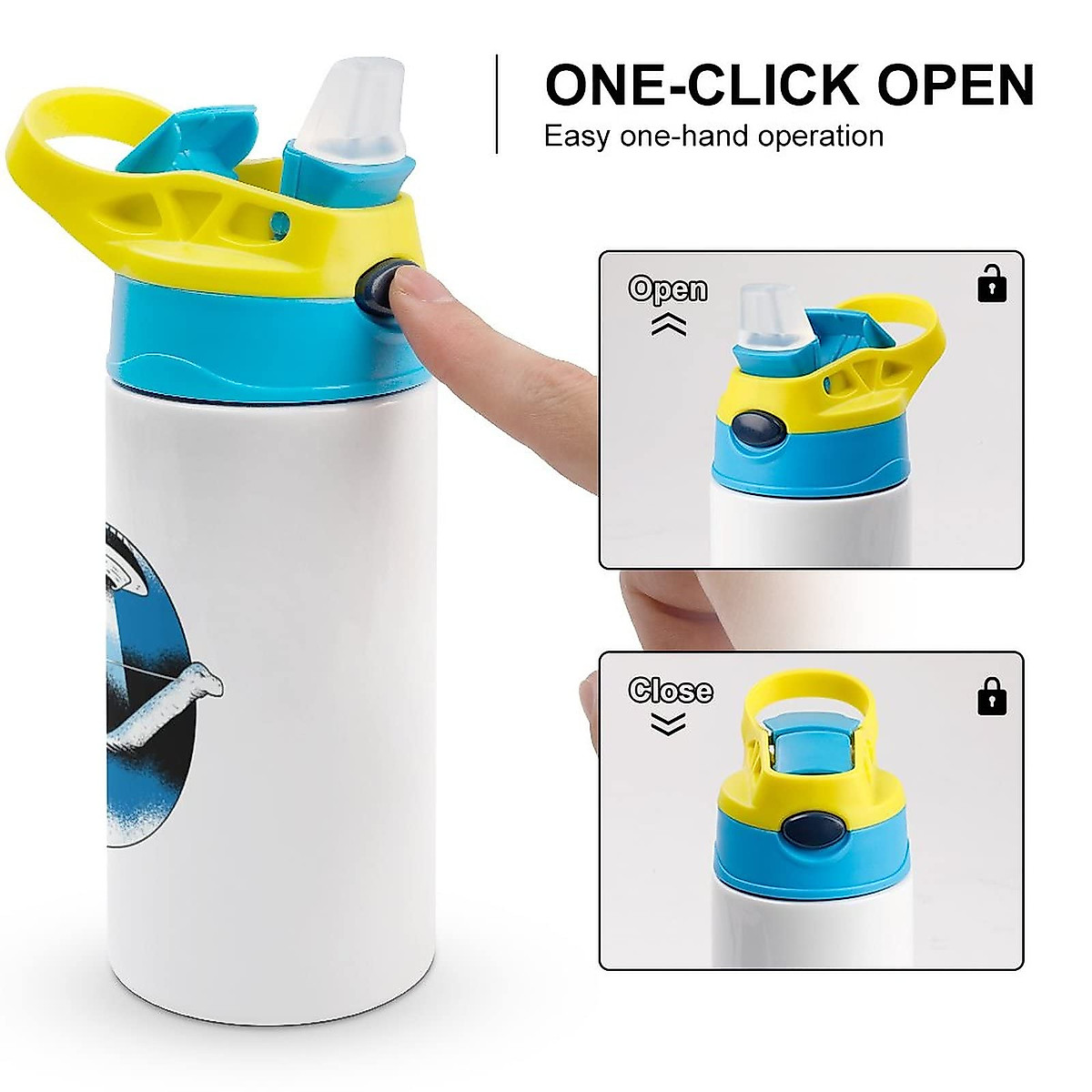 Bigfoot Water Ski with Loch Ness Insulation Water Bottle with Lid Insulated Stainless Steel Tumbler Double Wall Office Home Cup