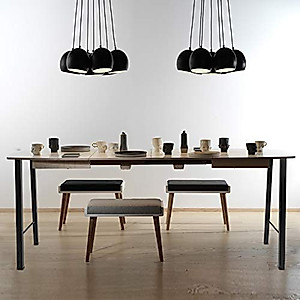 Tengchang 30" Metal Desk Dining Table Legs Black, Set of 2