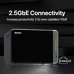 QNAP TS-653D-8G 6 Bay NAS for Professionals with Intel® Celeron® J4125 CPU and Two 2.5GbE Ports