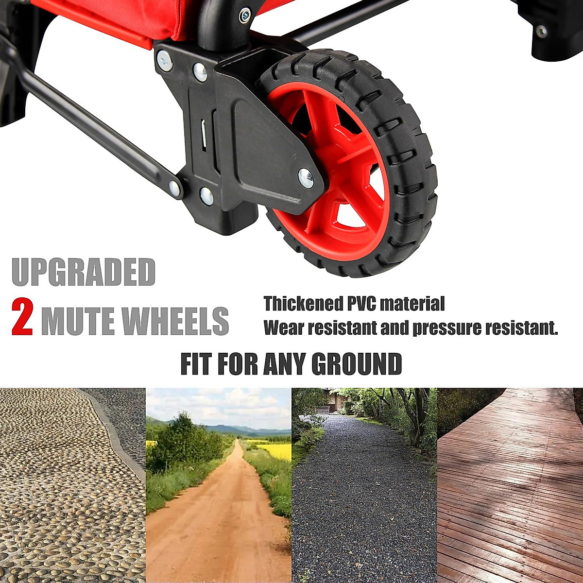 APOXCON Folding Shopping Cart with Removable Waterproof Bag and Bungee Cord, Heavy Duty Push Cart with Mute Wheels, Portable Hand Truck for Shopping, Groceries, Travel and Office Use